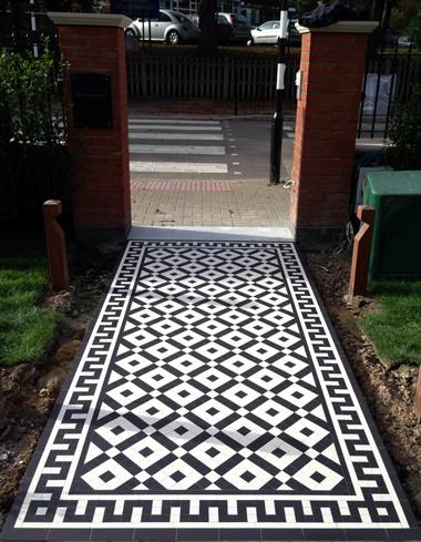 Greek Key Mosaic Tile Border | Black/Super White | Victorian Floor ...