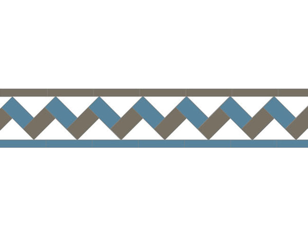 Peaks Tile Border - Anthracite/Dark Blue/Super White - Original Features