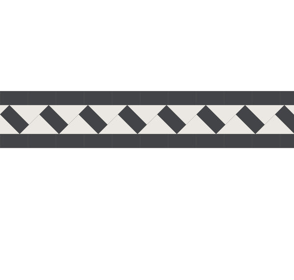 Tilt Tile Border | Black Super White | Victorian Floor Tiles | Original ...